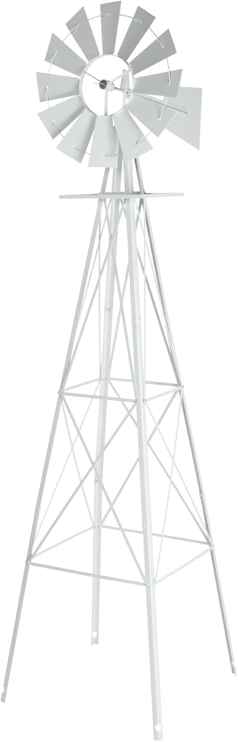 SLSRFD 8FT Ornamental Windmill, Heavy Duty Durable Metal Weather Vane ...