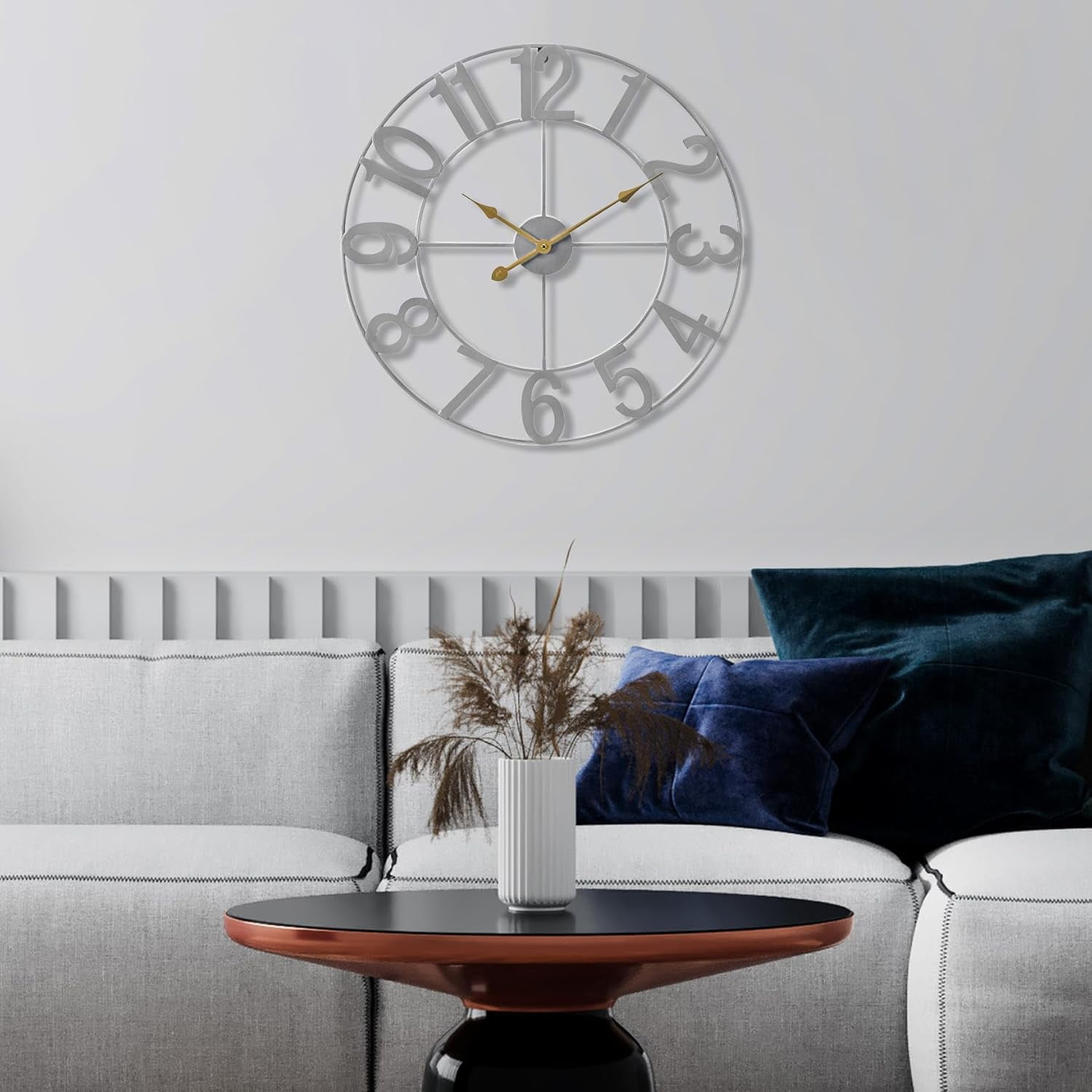 SLSRFD Large Wall Clock for Living Room Decor – Easy to Hang 16-Inch ...