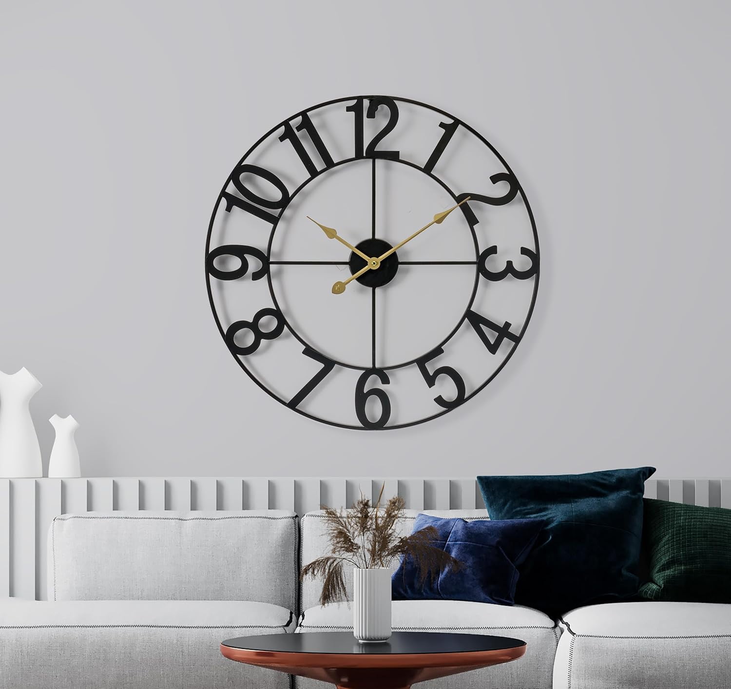 SLSRFD Large Wall Clock for Living Room Decor – Easy to Hang 24-Inch ...