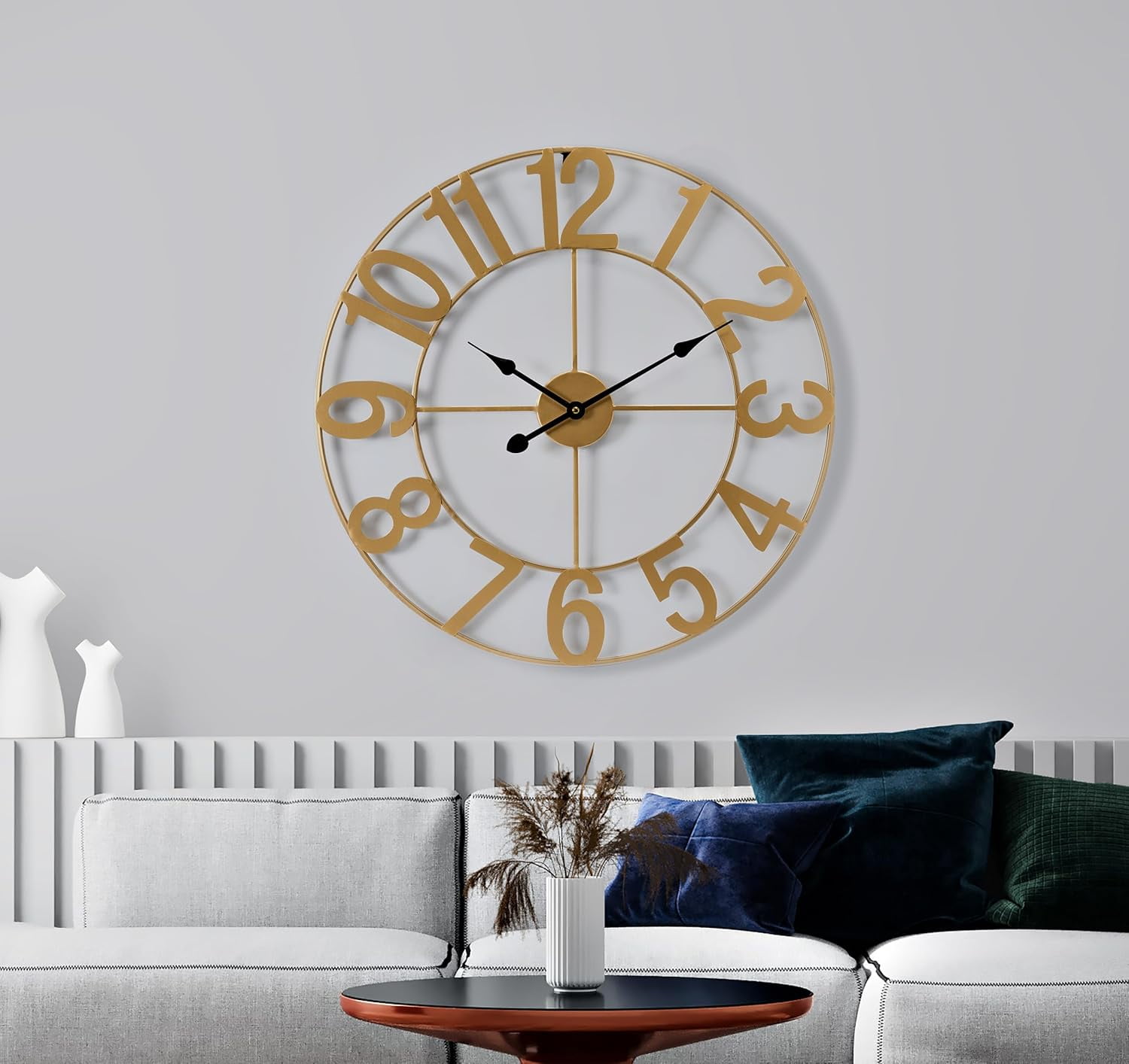 SLSRFD Large Wall Clock for Living Room Decor - Wall Clock for Kitchen ...