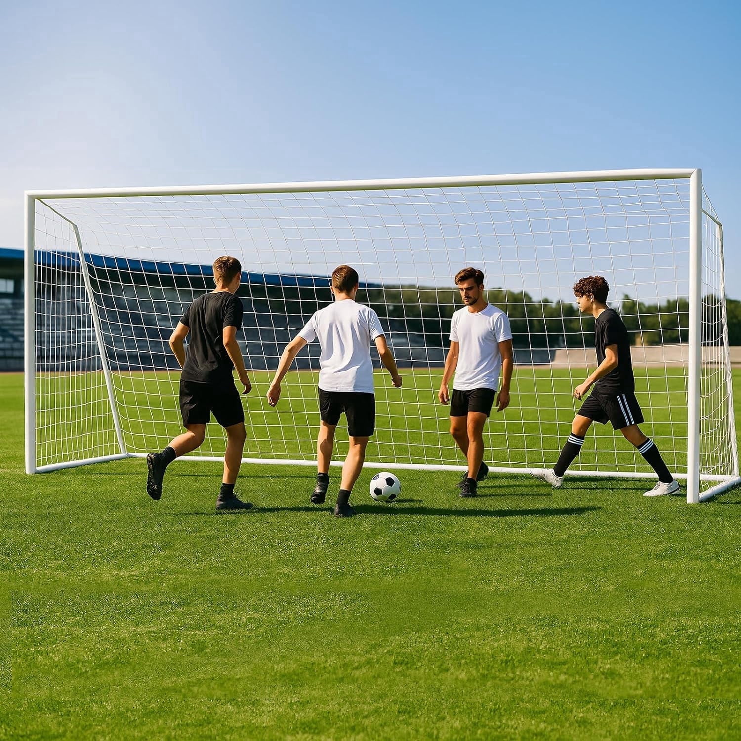 Slsy, Soccer Goal, 12x6/16x7 ft, Weatherproof with 6 Training Cones ...