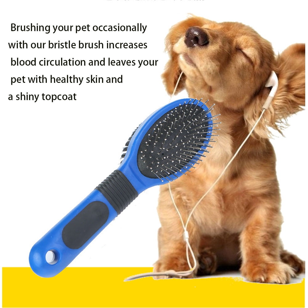 SLTG2020Dog Brush Cat Brush, Double Sided Bristle and Pin Pet Brush for ...