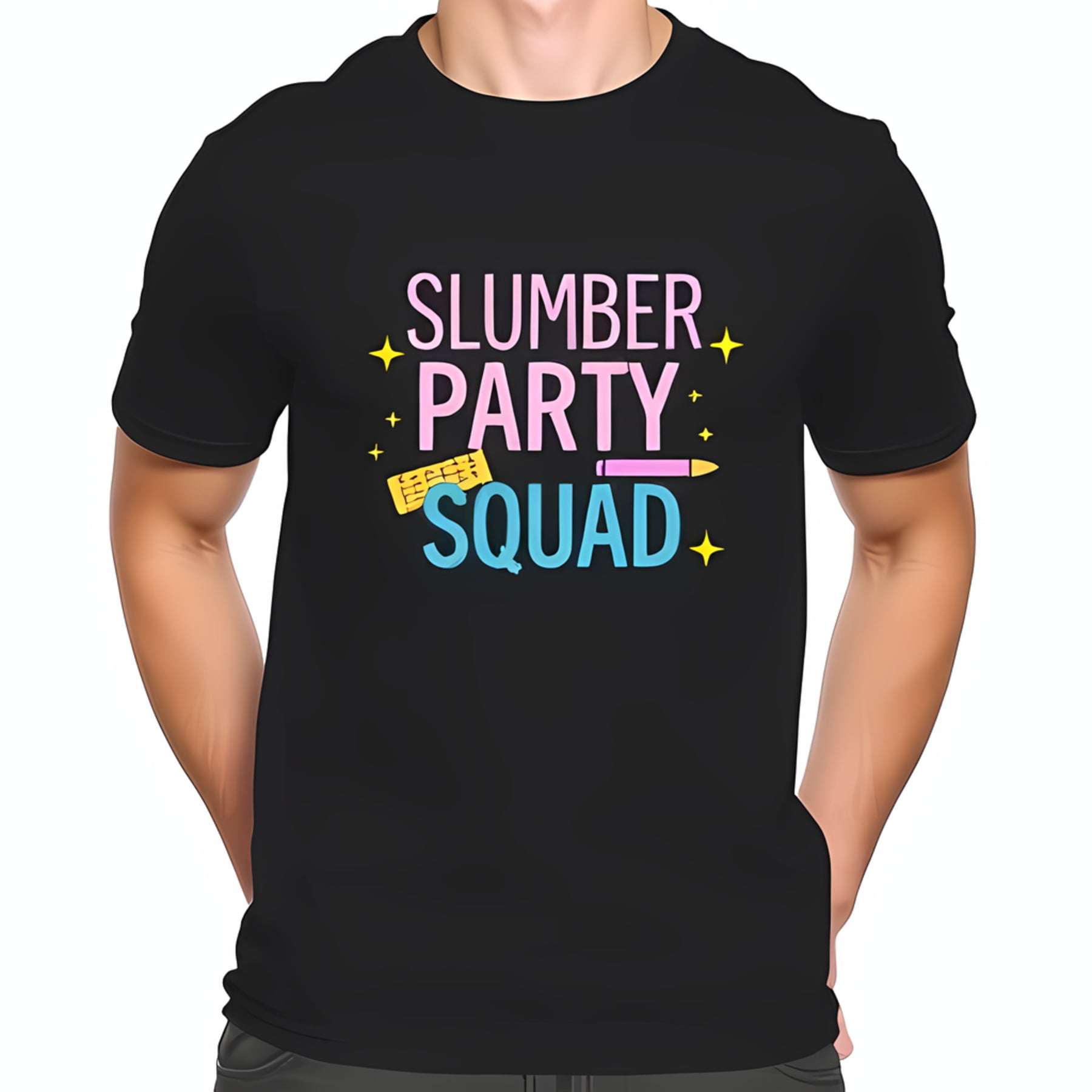 SLUMBER PARTY SQUAD Cotton Short Sleeve T-Shirt - Whimsical Multi ...