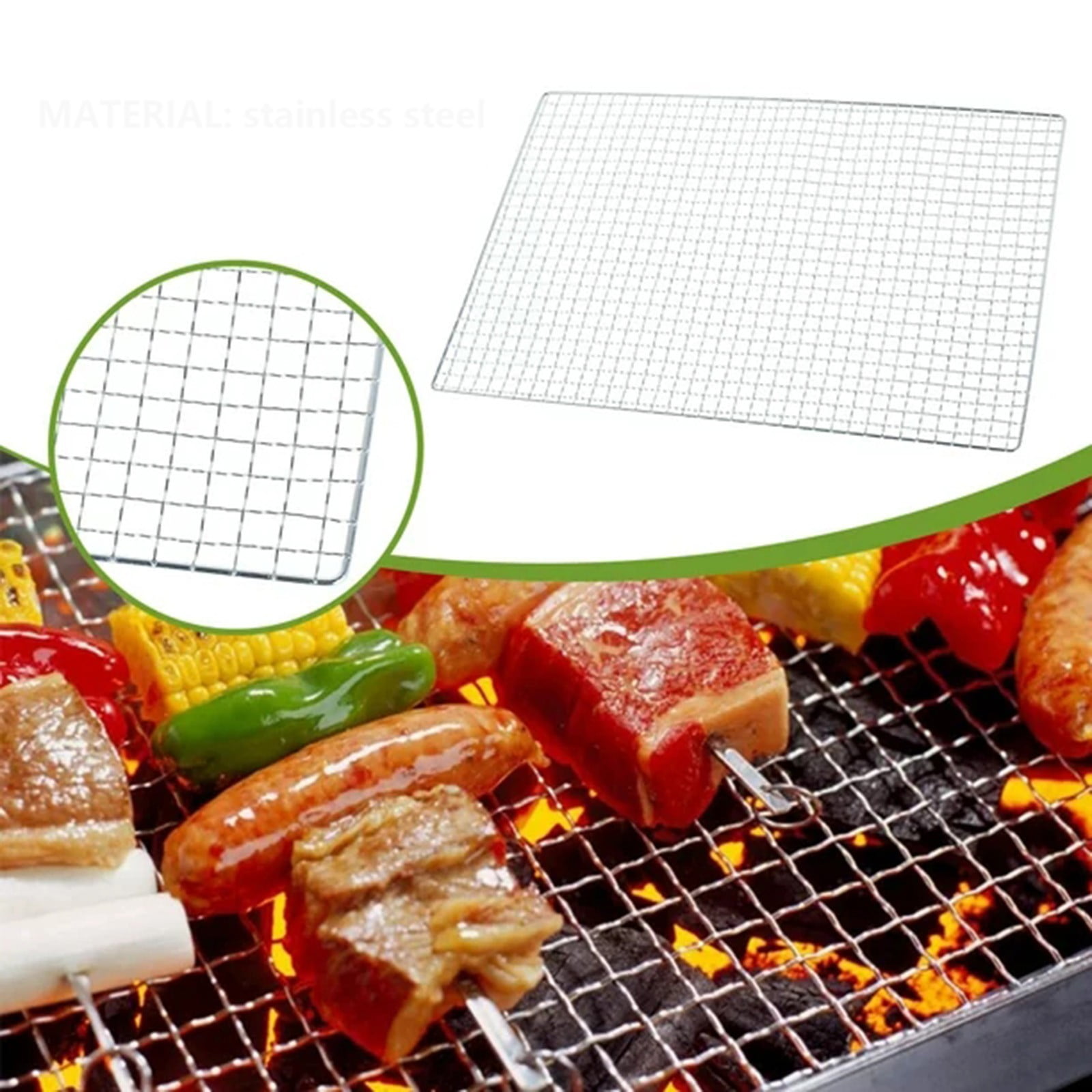 SLUOHZXI BBQ Grill, Stainless Steel Mesh BBQ Grill Grate Grid Wire Rack ...