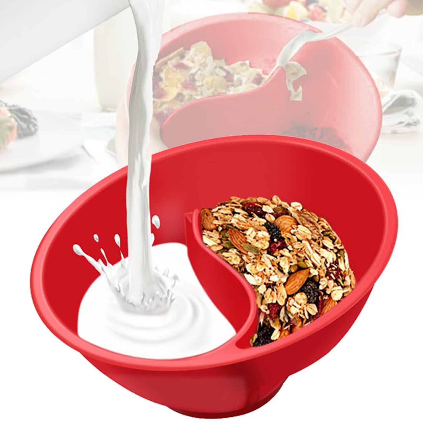SLUOHZXI Cereal Bowls, Plastic Divided Bowl for Chip and Dip, Separated ...