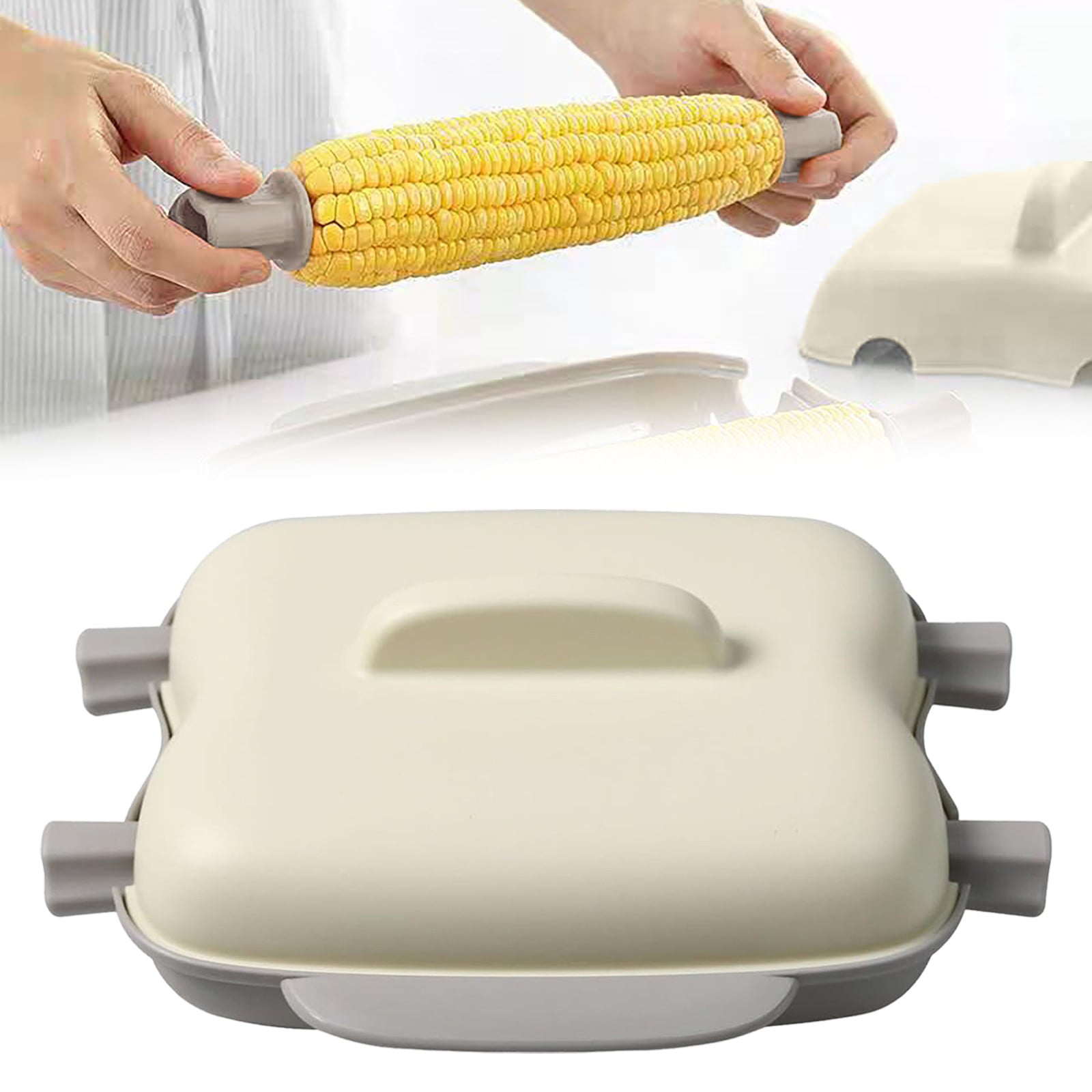 SLUOHZXI Microwave Corn Steamer with Lid, Corn On The Cob Cooker Set ...