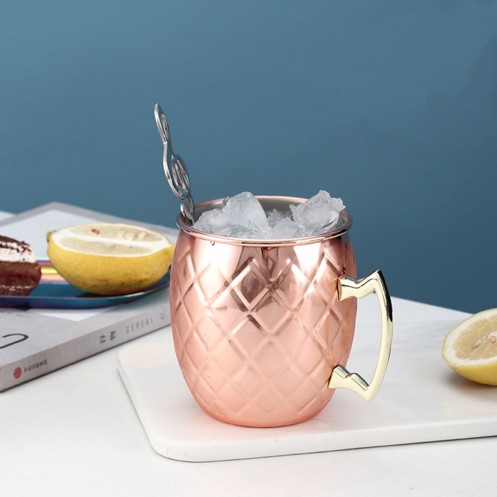 SLUOHZXI Mule Mugs Set of 1, Hammered Copper Cups with Stainless Steel ...