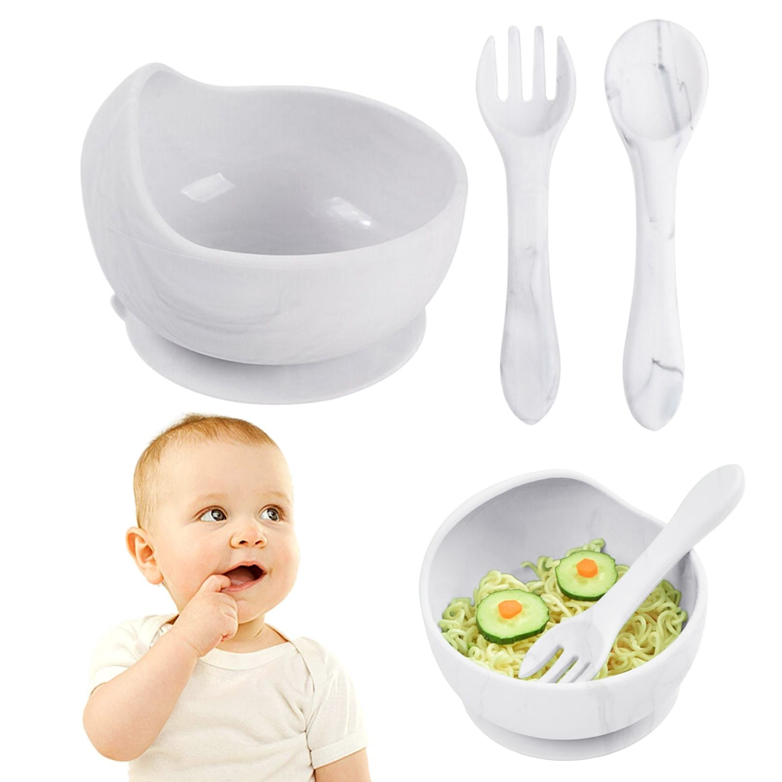 SLUOHZXI Silicone Baby Feeding Set 3 Pcs,Baby Led Weaning Supplies ...