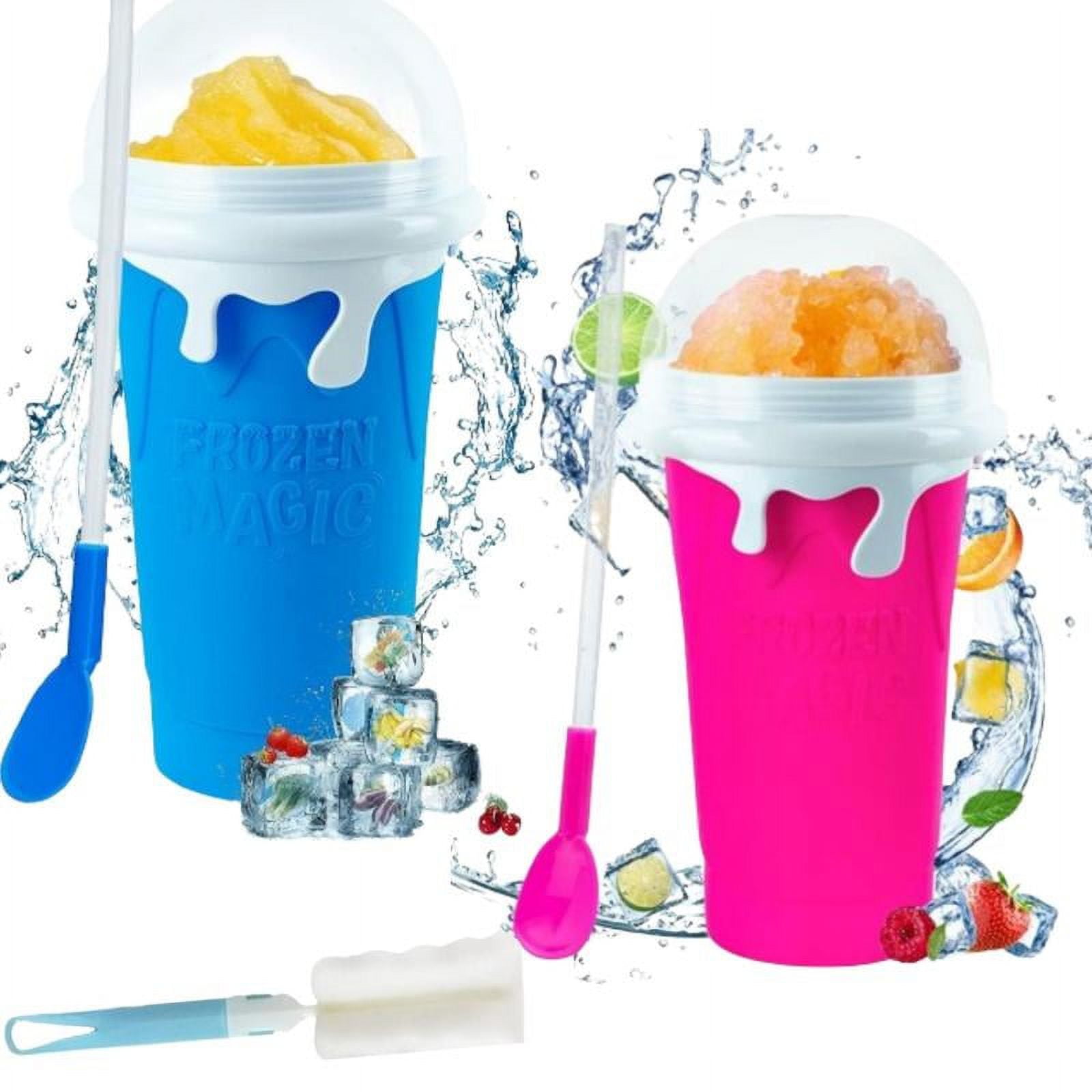 SLUSHY CUPS -SLUSHIE MAKER FOR ANY DRINK COMES WITH SPOON, LID ...