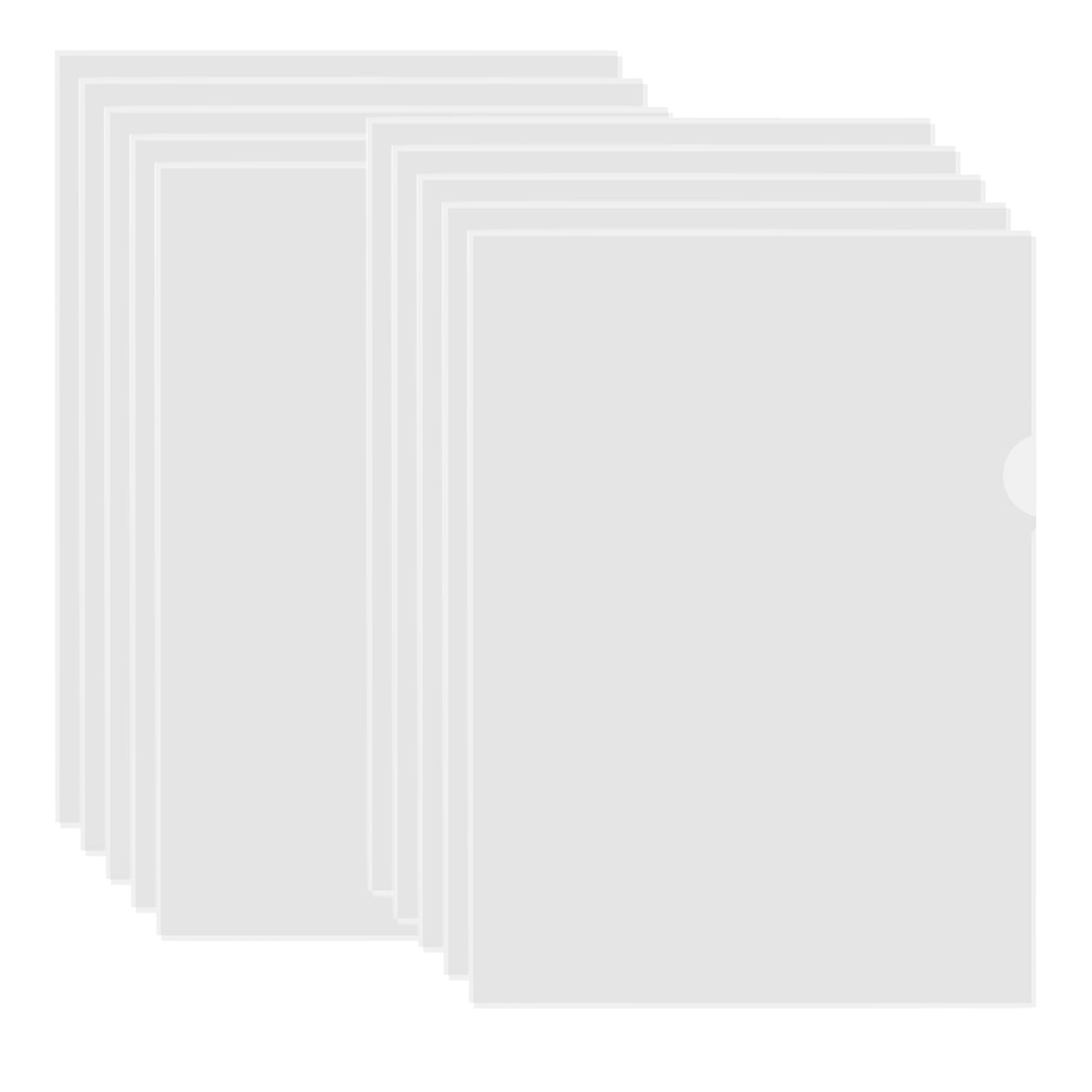 SLYNSHome 10-Pack A4 L-Shaped Clear Plastic File Folders, 12.1x8.6 inch ...