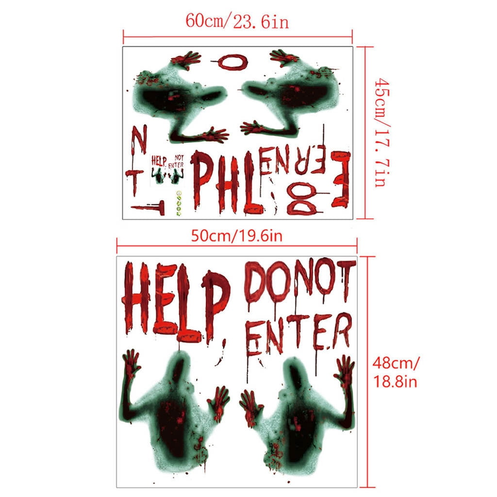 SLYNSHome 2Pcs Halloween Window Posters Decorations Haunted House Door ...