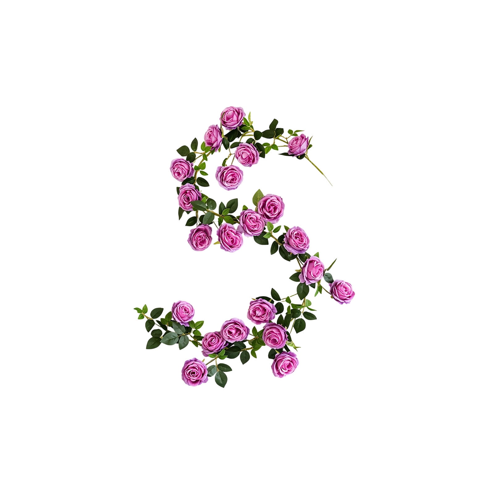SLYNSHome Artificial Rose Vine Garland,Purple European Style Floral ...