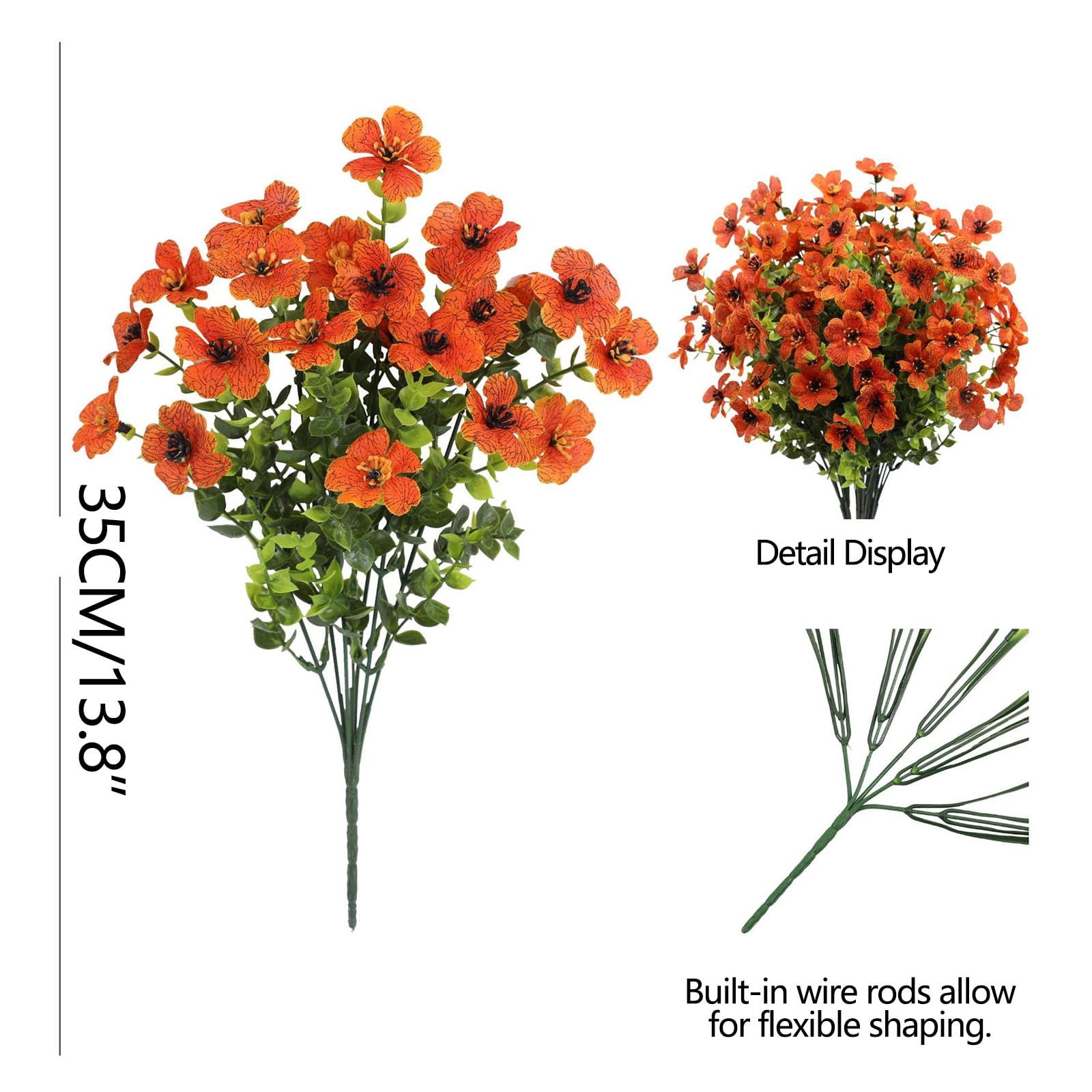 SLYNSHome Artificial Violet Flowers,10 Bundles Outdoor Fake Flowers for ...