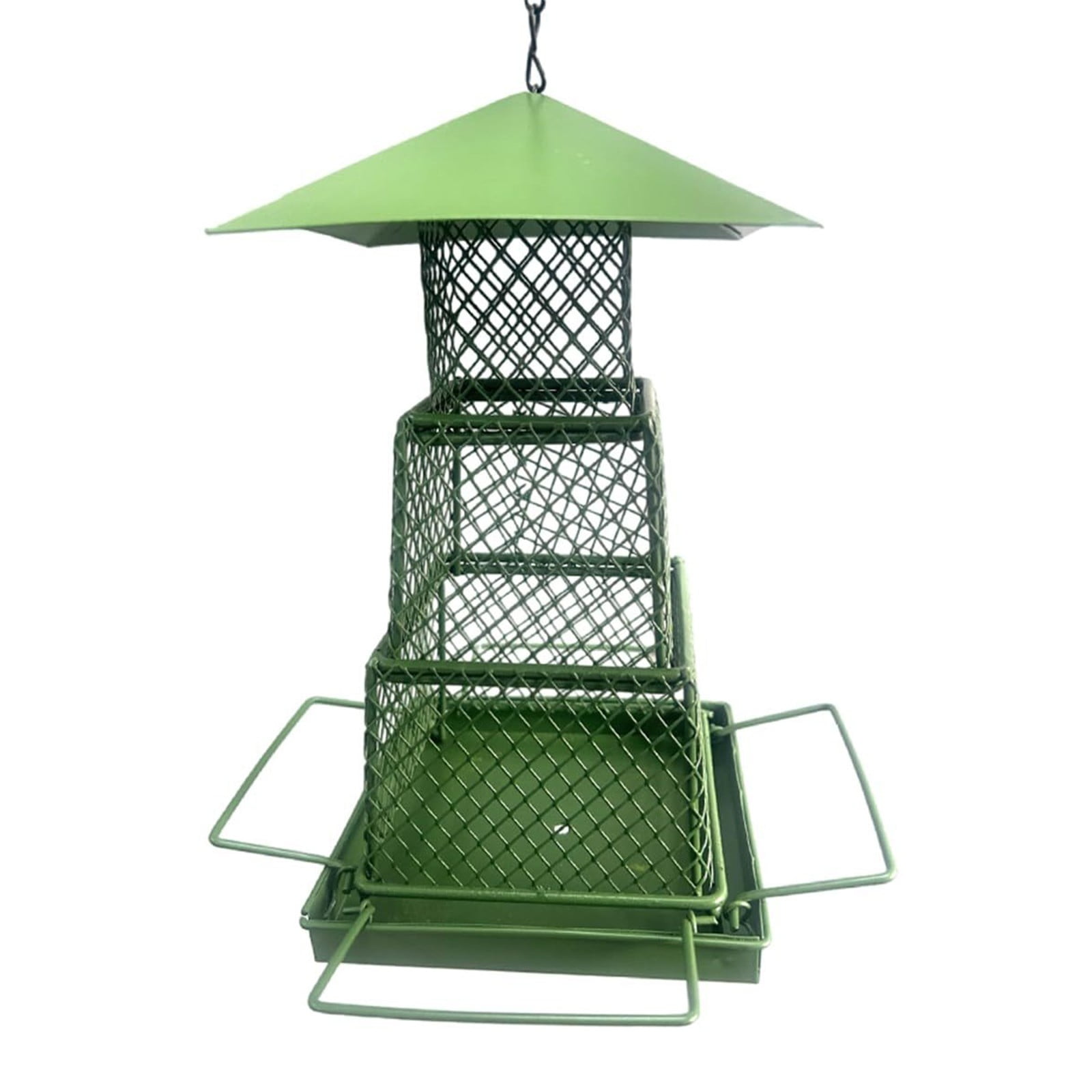 SLYNSHome Bird Feeder for Outdoors Hanging,Squirrel Proof Metal Mesh ...