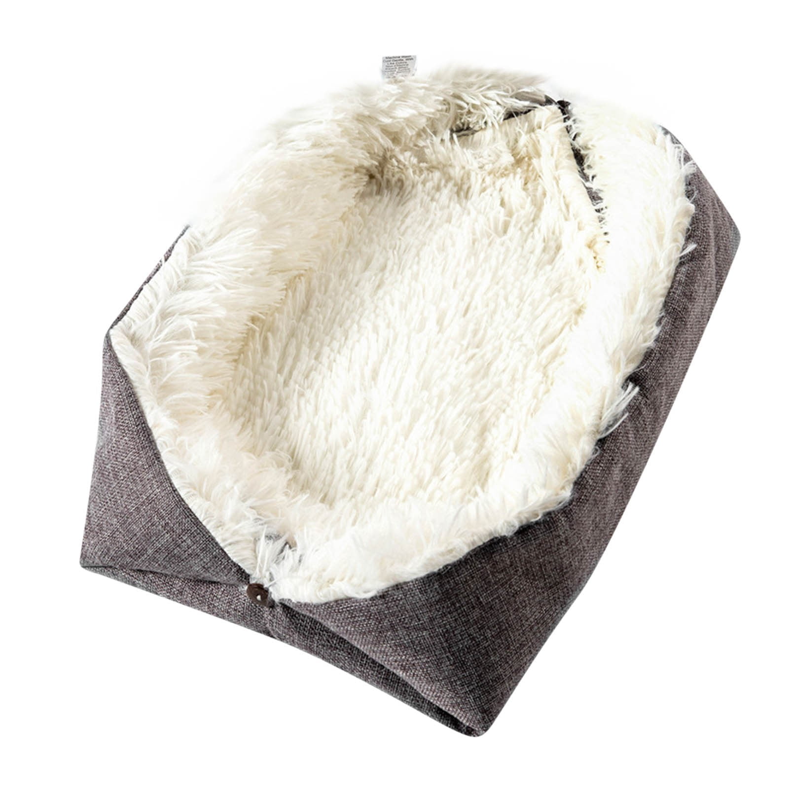 SLYNSHome Calming Cat Bed,Plush Faux Fur Anti-Anxiety Self-Warming ...