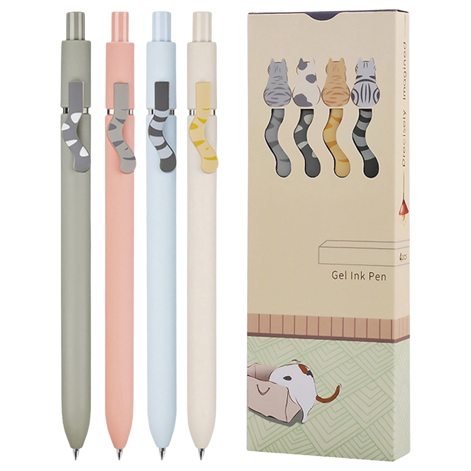SLYNSHome Cat Pens,Gel Ink Pens Cute Kitten Black Ink Pens Fine Point ...
