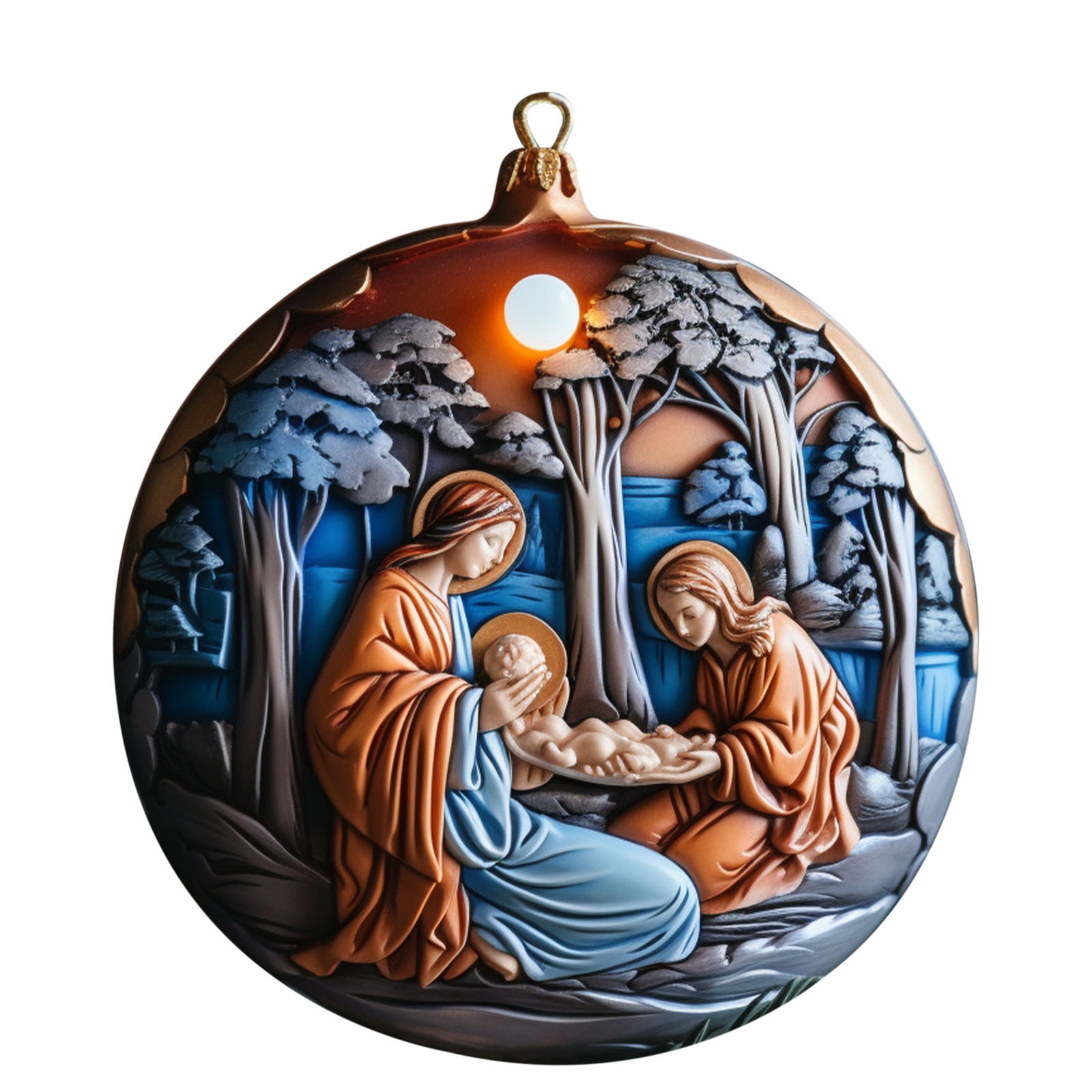SLYNSHome Christmas Birth of Jesus Ornament for Tree,2024New Christmas ...