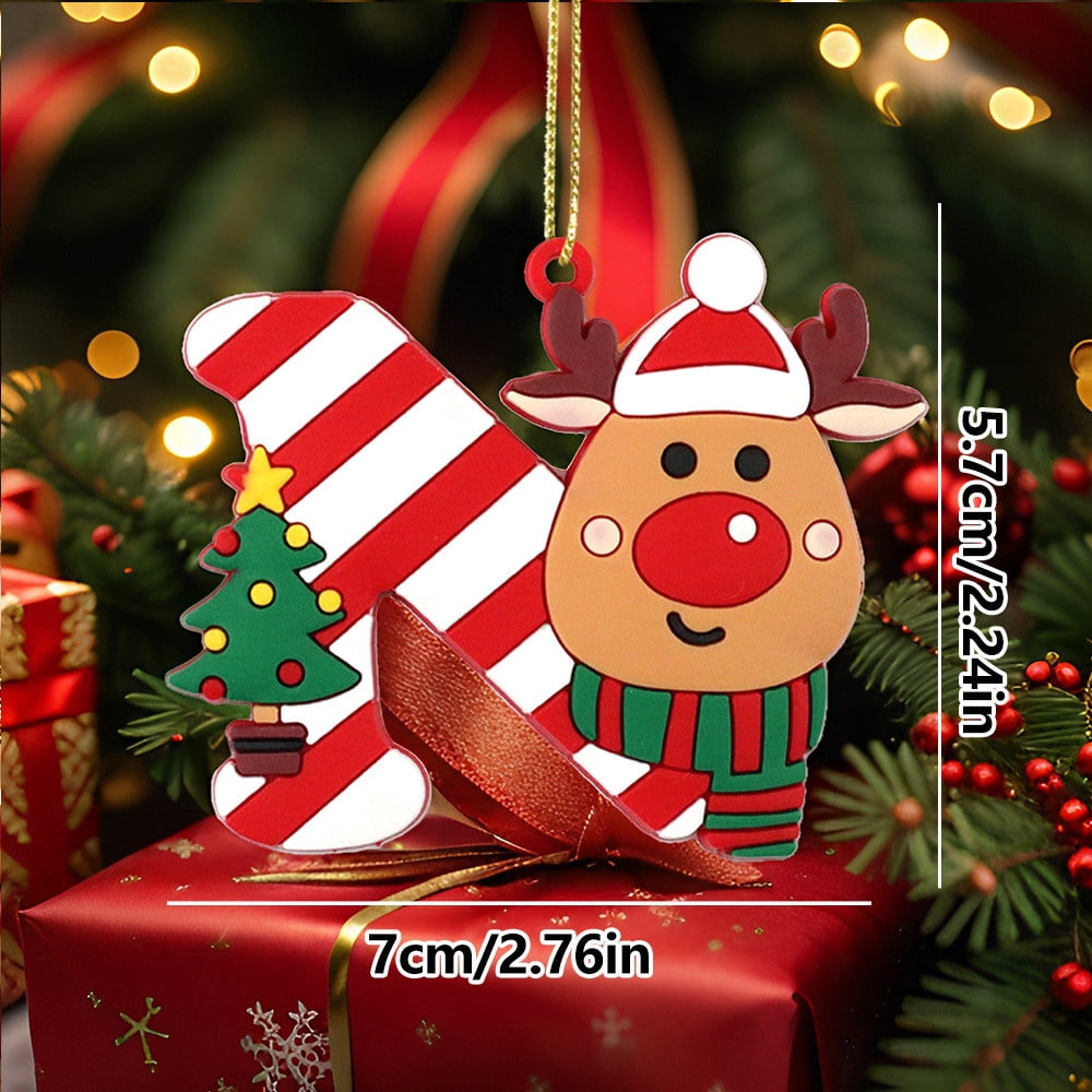 SLYNSHome Christmas Letter Ornaments for Tree Decoration,Hanging Green ...