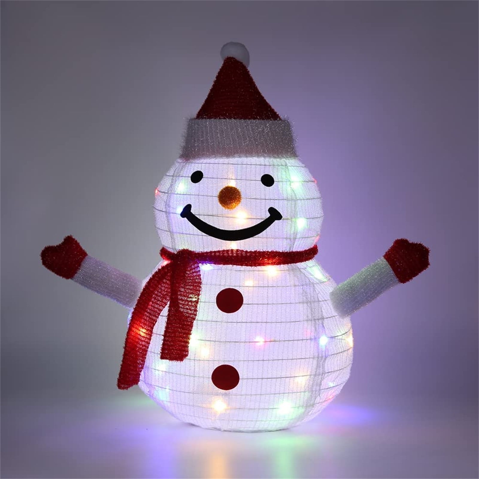 SLYNSHome Christmas Lighted Snowman Decoration Pre-lit Light Up Snowman ...