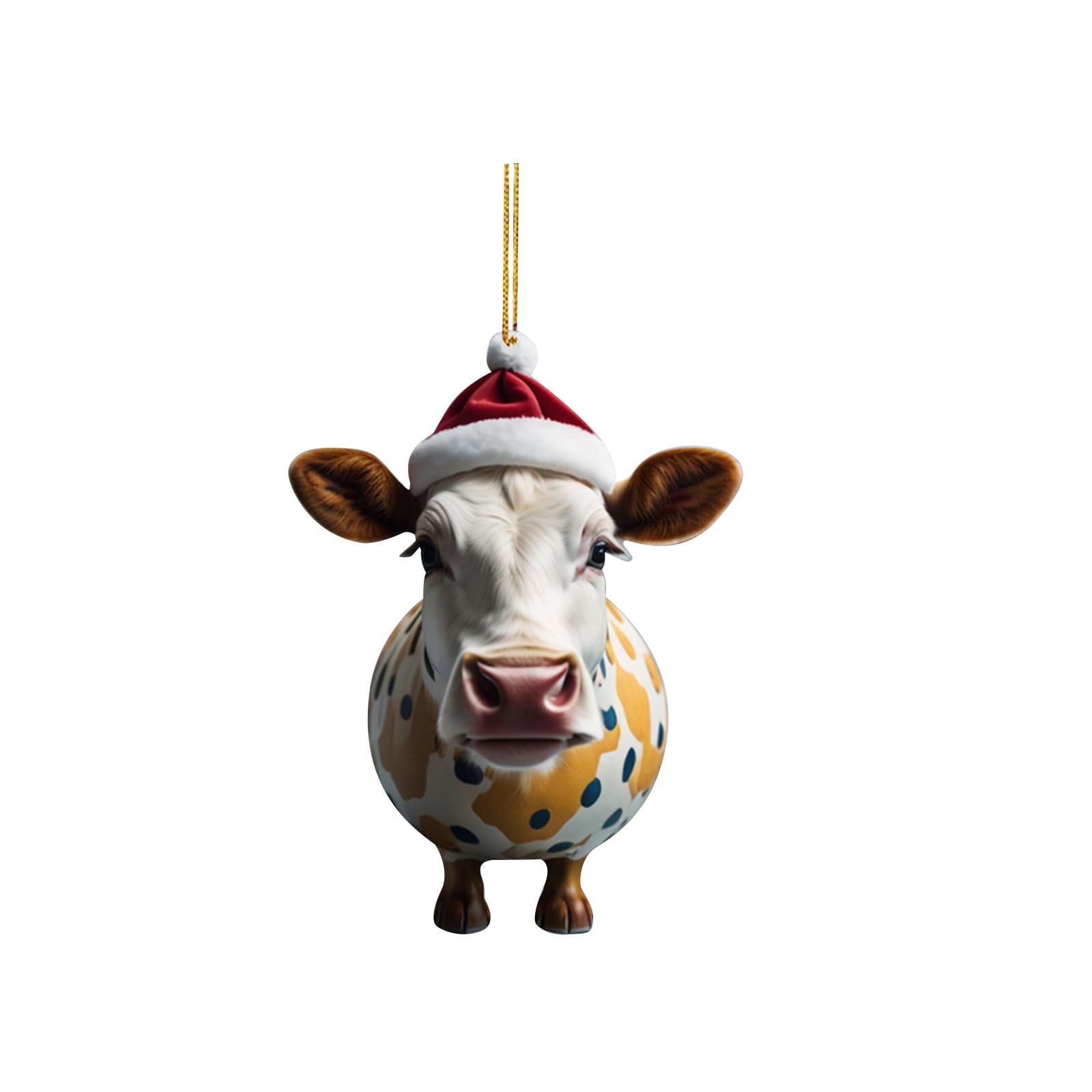 SLYNSHome Christmas Tree Cow Ornaments ,Cute Cow Statue Christmas ...