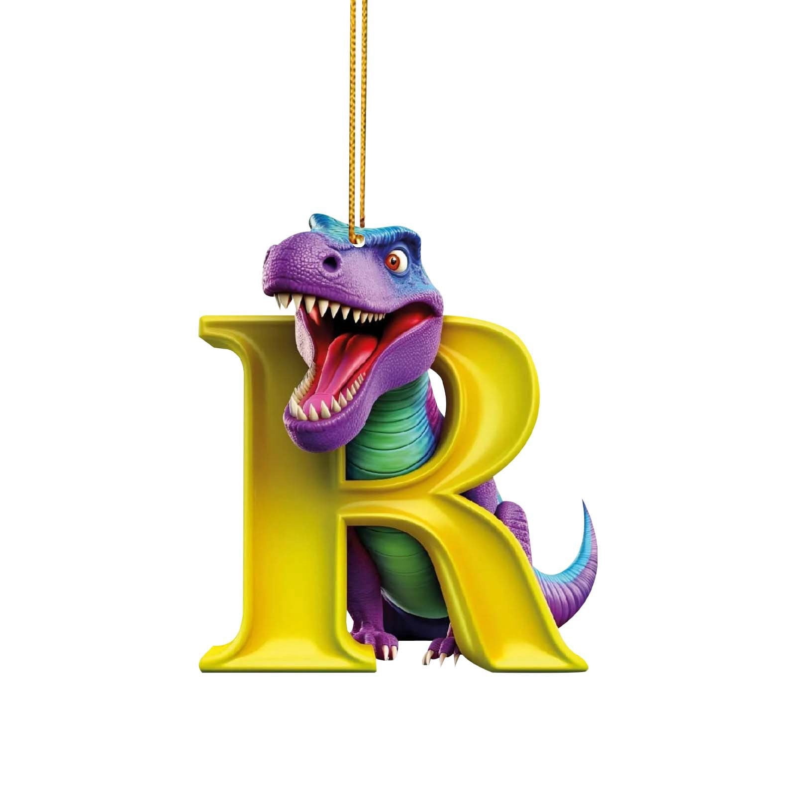 SLYNSHome Christmas Tree Ornament Dinosaur Letter R Cartoon Pendant for ...