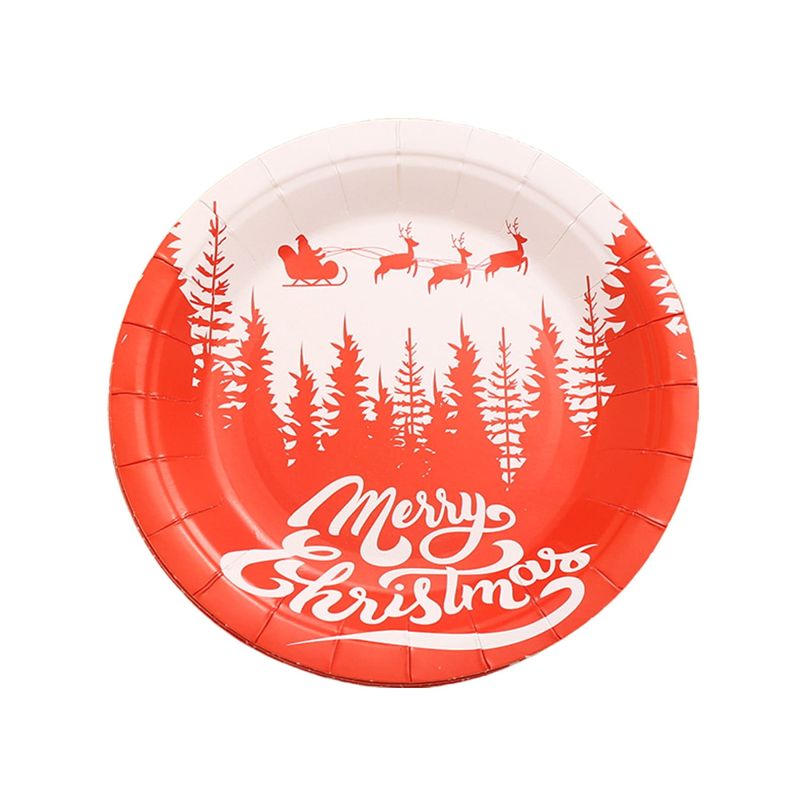 SLYNSHome 10 Pcs Christmas Themed Plates - 7 inch - Disposable - Xmas ...
