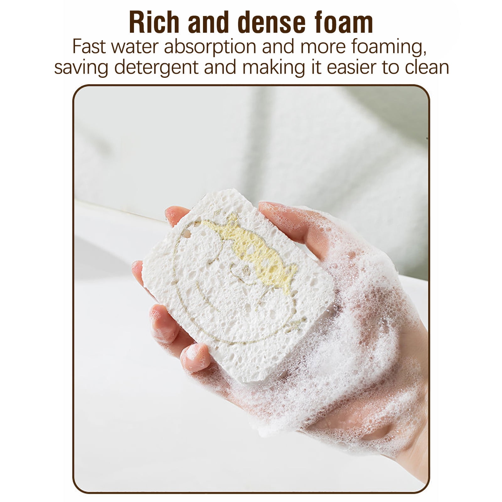SLYNSHome Clearance 10Pcs Compressed Kitchen Sponges, Non-Scratch ...