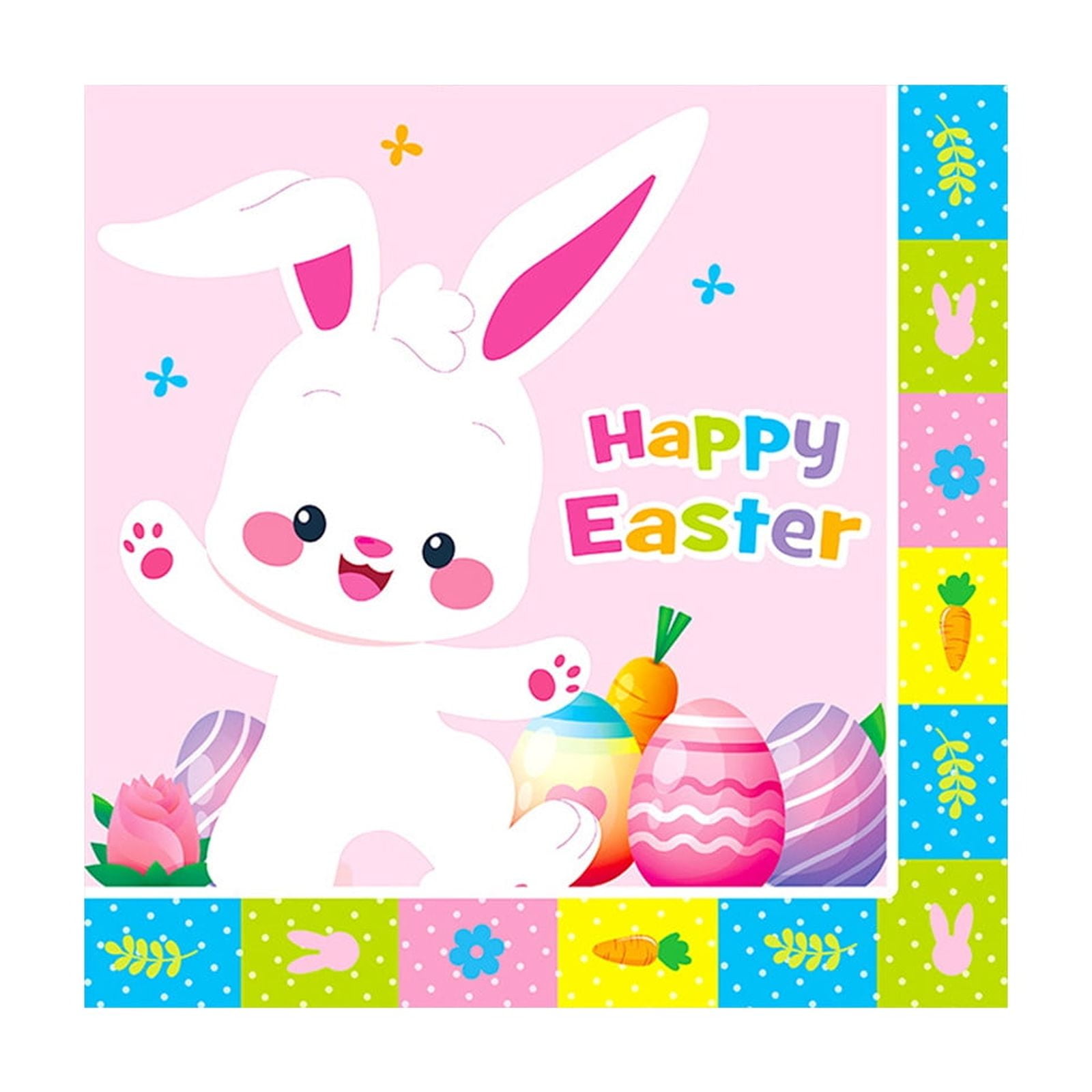 SLYNSHome - 20 Pcs - Easter Rabbit Napkin Paper Disposable Cute Bunny ...