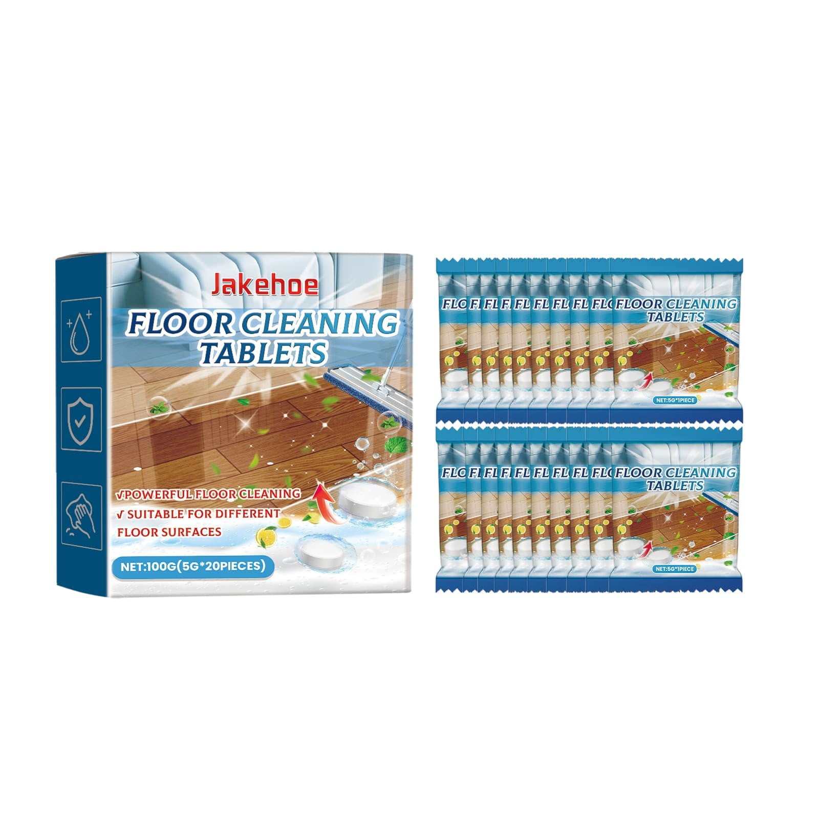 SLYNSHome 20 Sheets Floor Cleaner Sheets for Mopping,Cleaner for Non ...