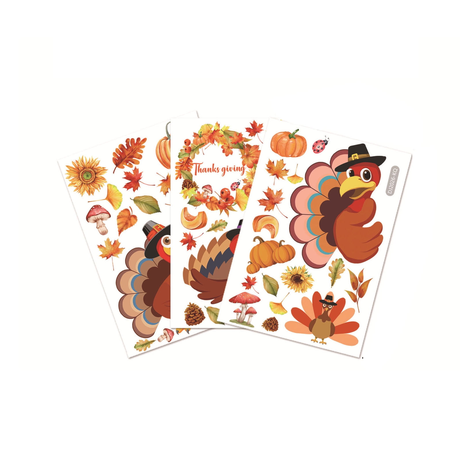 SLYNSHome 3 Sheets Thanksgiving Turkey Window Clings,7.8x11.8Inch Peel ...