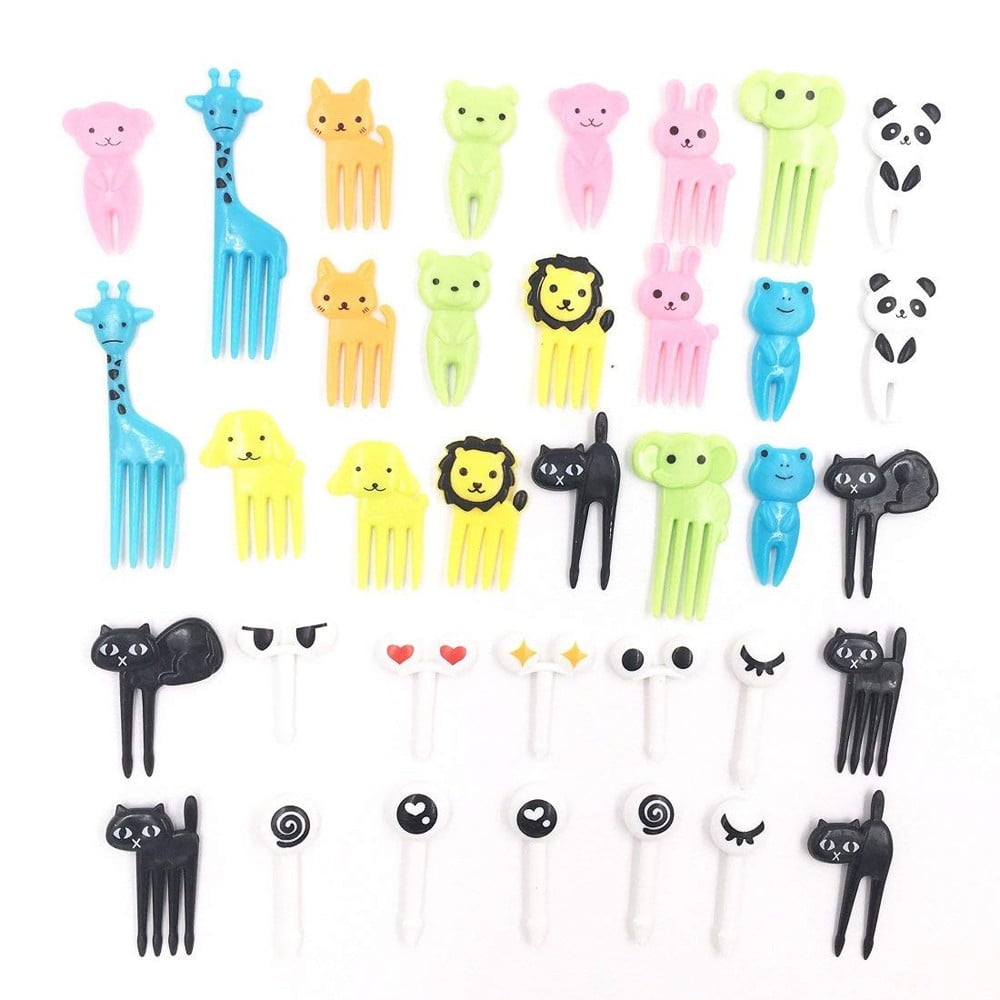 SLYNSHome 36Pcs Lovely Food Fruit Forks Decor,Mini Toothpick Lunch ...