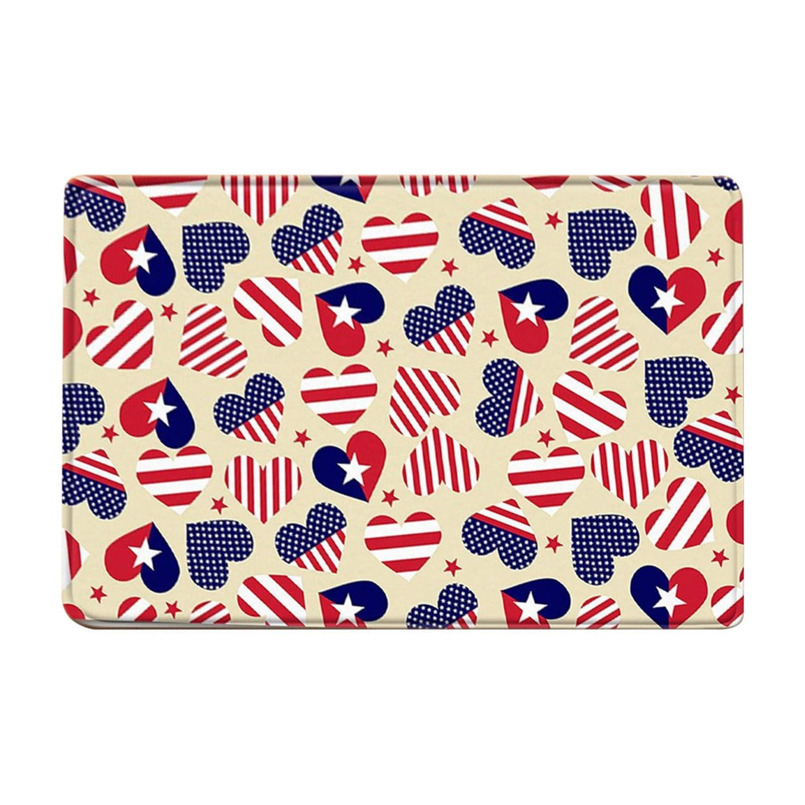 SLYNSHome 4th of July Door Mat,Independence Day Patriotic Rugs Memorial ...