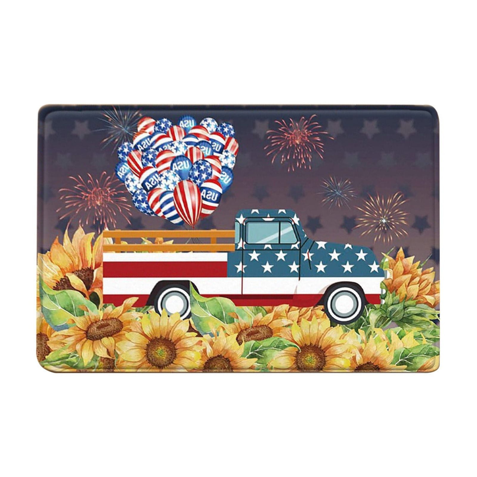 SLYNSHome 4th of July Door Mat,Independence Day Patriotic Rugs Memorial ...