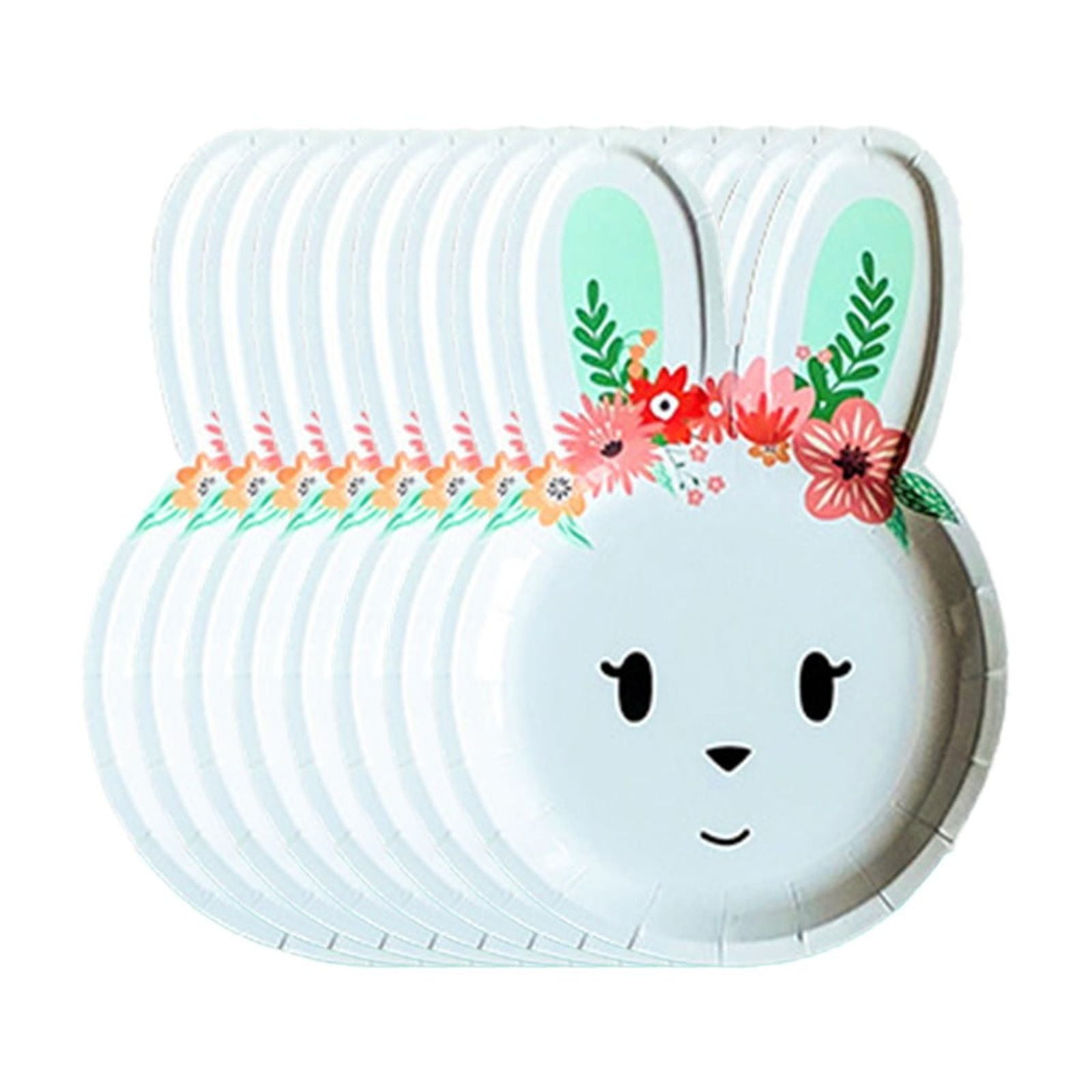 SLYNSHome - 8 Pcs - Easter Paper Plates Disposable Rabbit Dish Plates ...