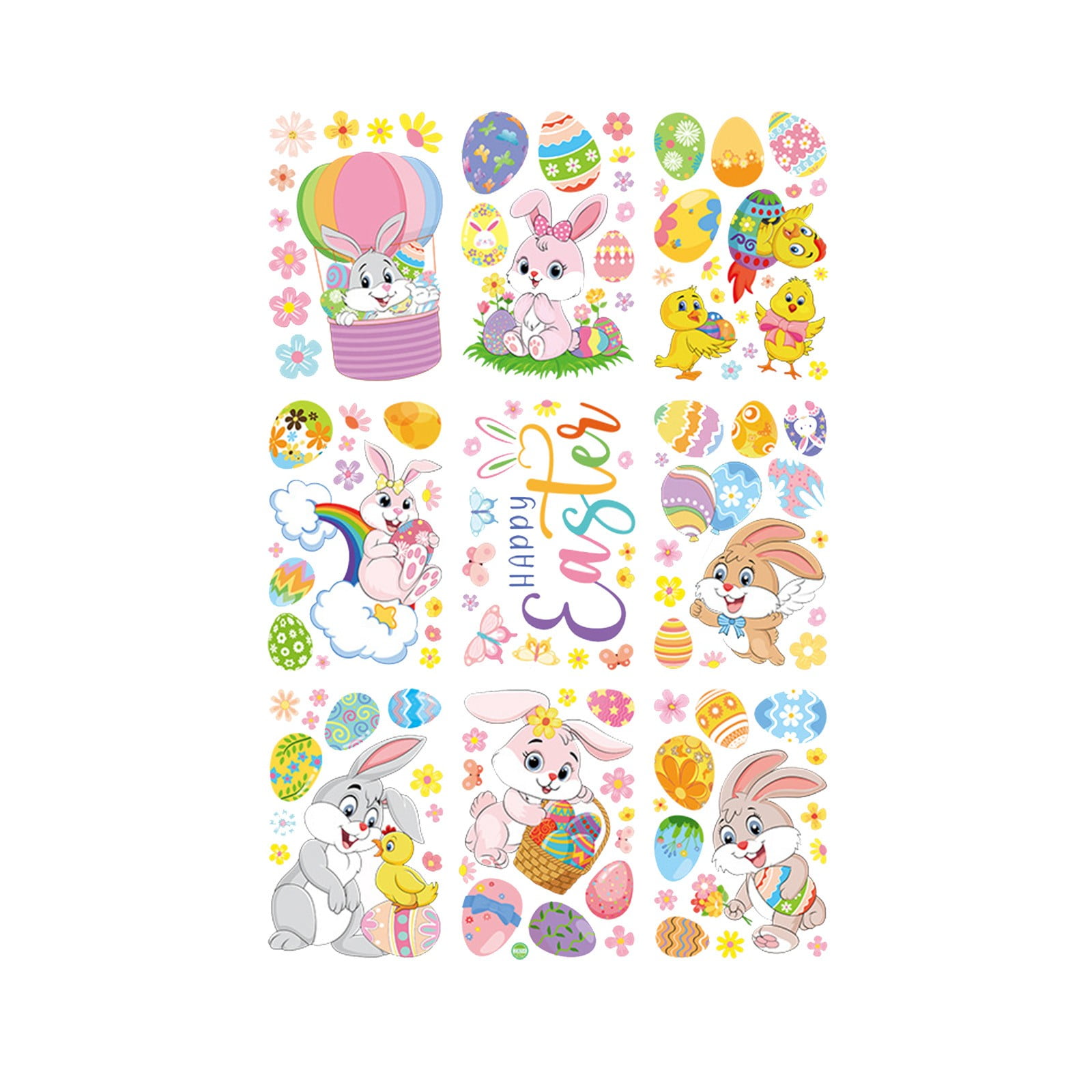 SLYNSHome Clearance - 9 Sheets - Easter Window Clings Cute Gnome Wall ...