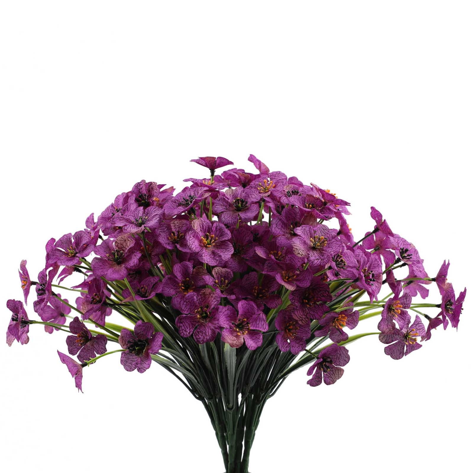 SLYNSHome Artificial Violet Flowers Faux Violet Plants Bouquet Fake ...