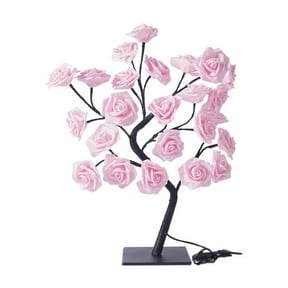 Rose Crystal Table Lamp, USB Charging 3 Colors Dimmable Flower Lamp ...