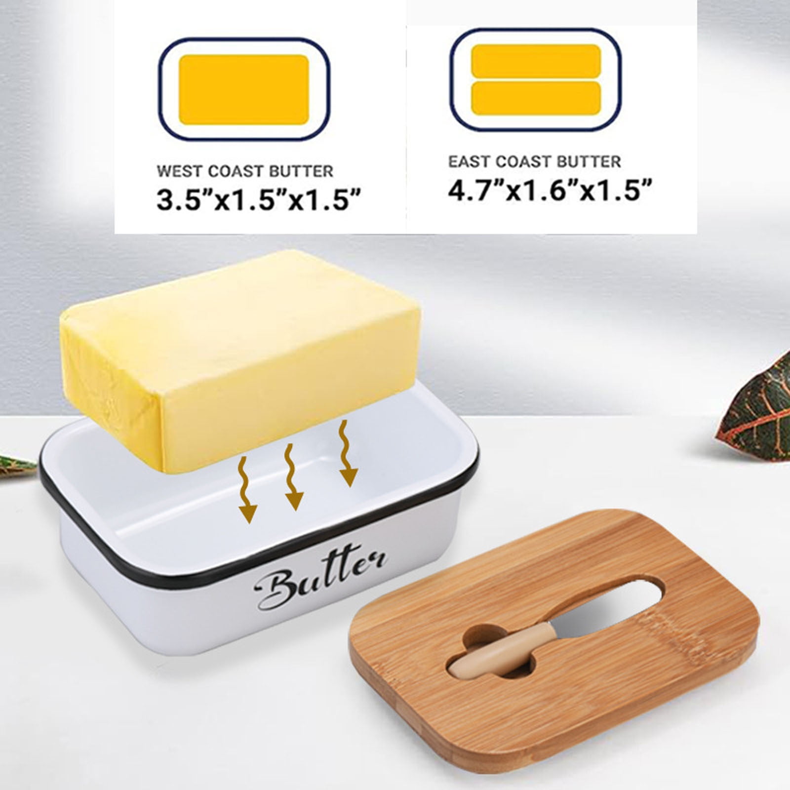SLYNSHome Clearance Butter Dish with Lid &Butter Knife Butter Keeper ...