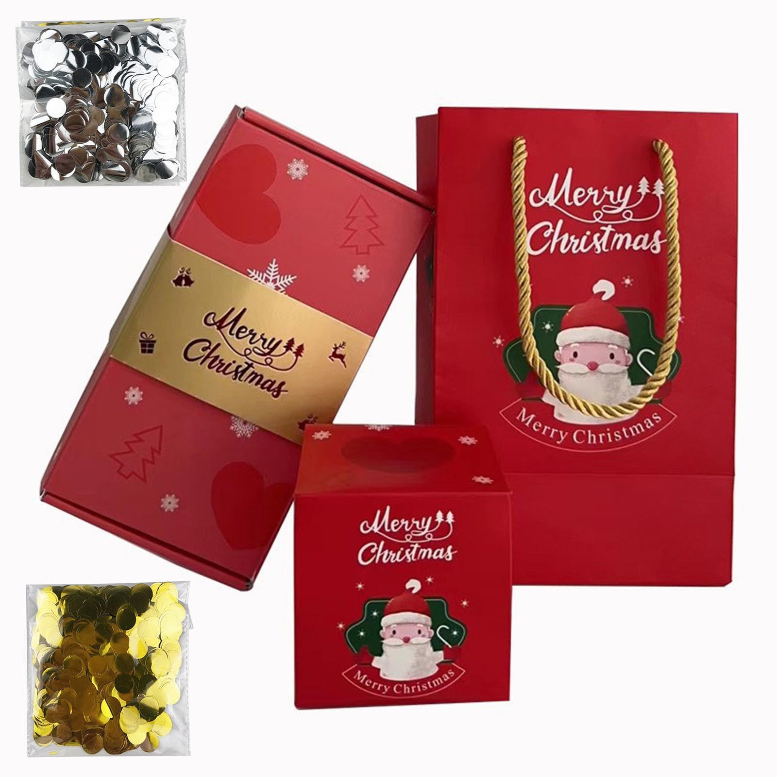 SLYNSHome Christmas Surprise Gift Box Explosion for Jumping Money Cash ...