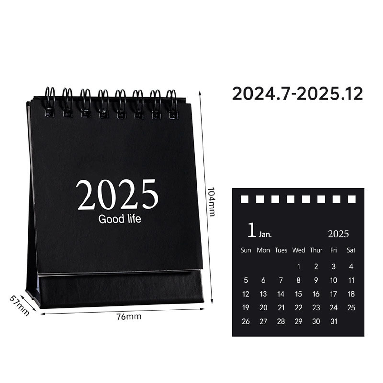SLYNSHome Desk 2025 Calendar,Tabletop Mini Calendar - July 2024 to Dec ...