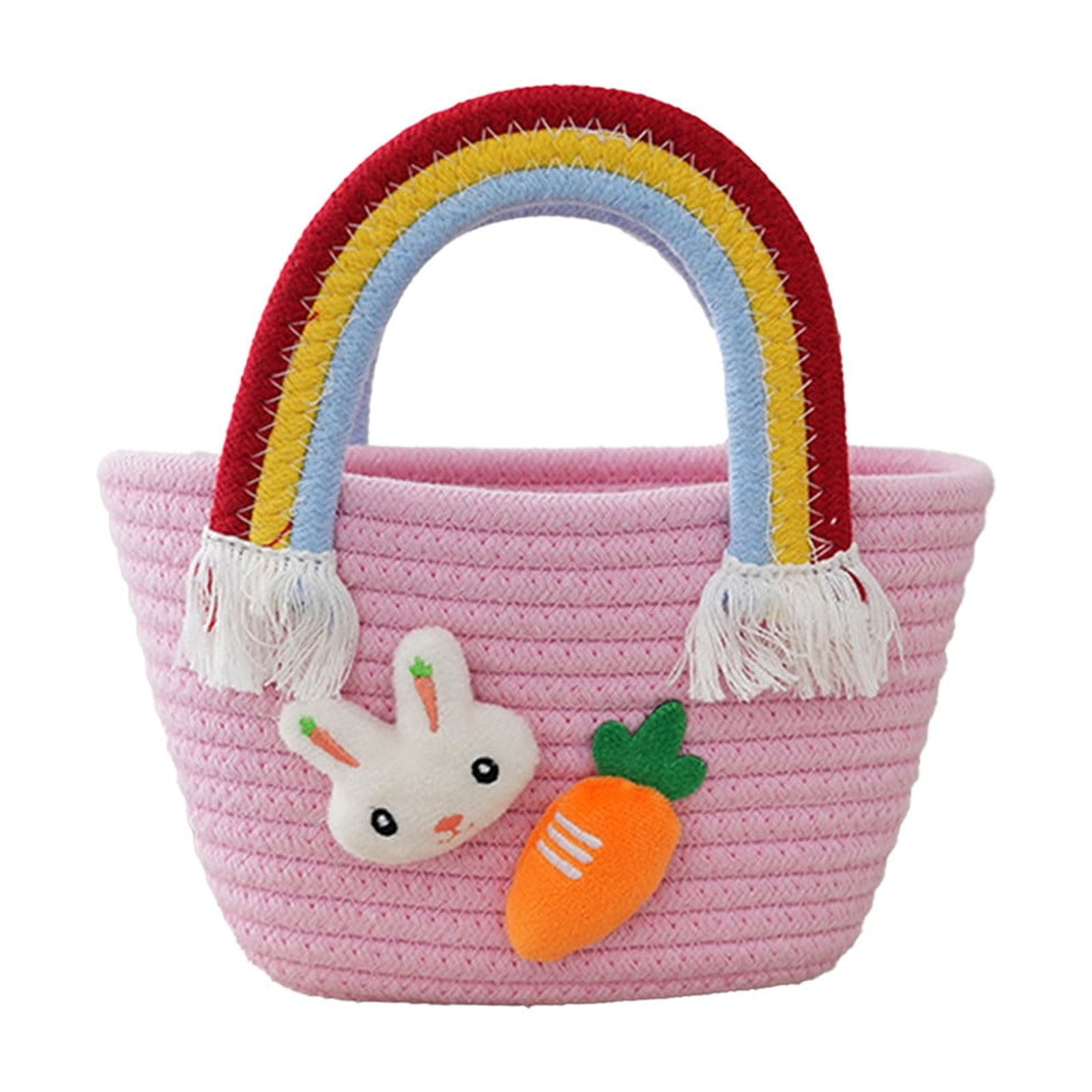 SLYNSHome Easter Bunny Baskets for Kids Cute Rabbit Bucket Tote Bags ...
