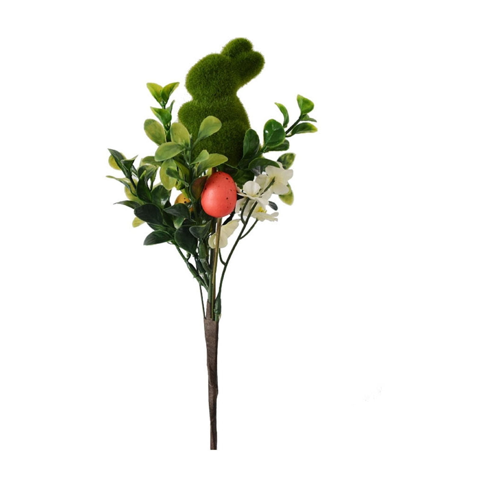 SLYNSHome Easter Flocked Rabbit Artificial Flowers Decoration Cute ...