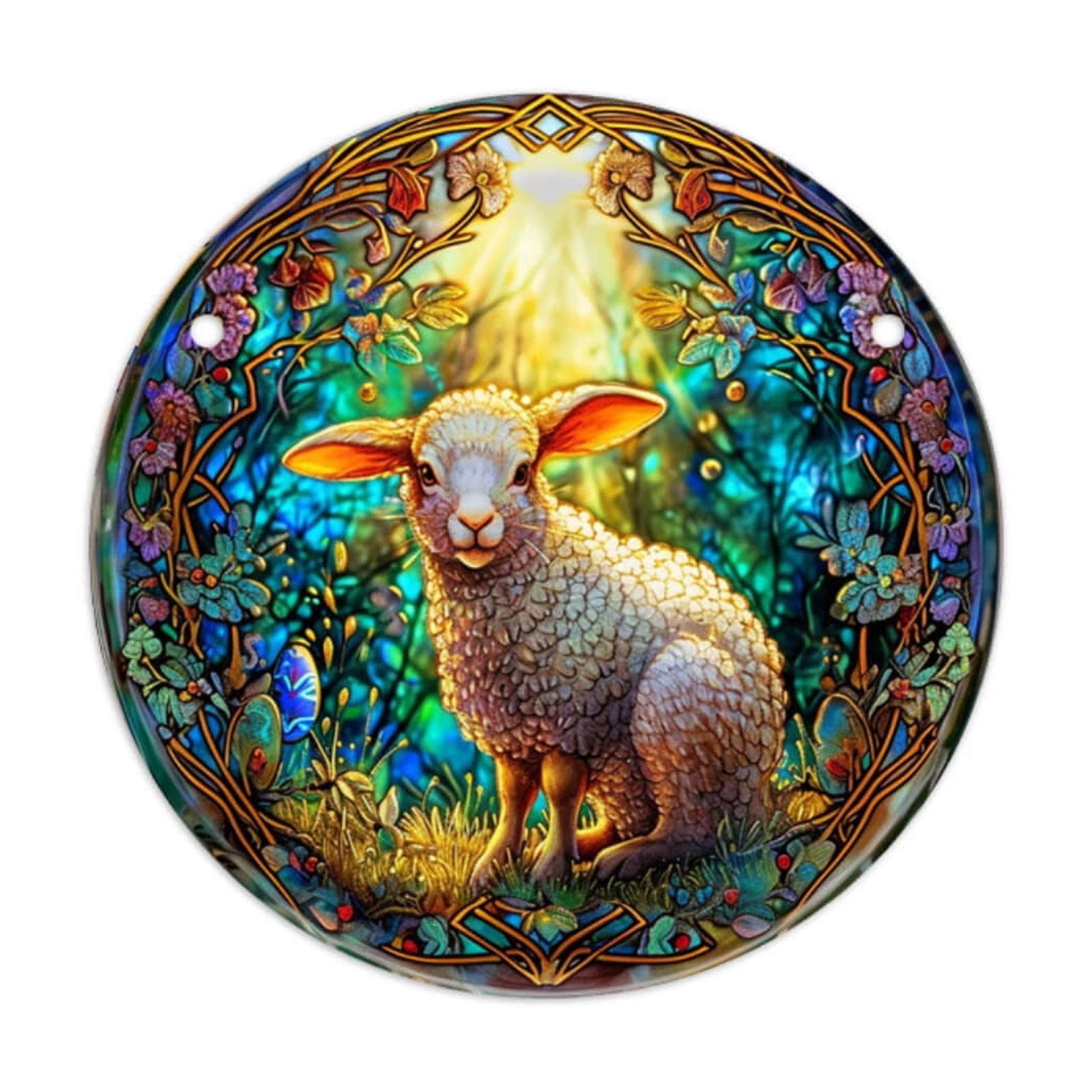 SLYNSHome Easter Sheep Decorations Suncatchers Cute Sheep Rainbow Sign ...