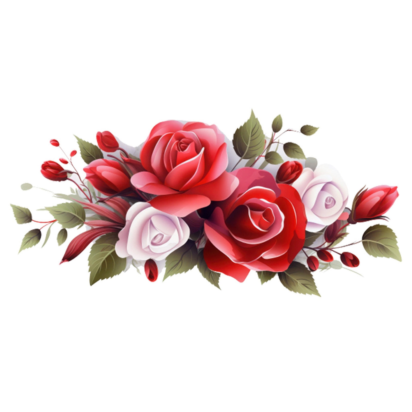 SLYNSHome Clearance Flower Wall Decals Red Rose Wall Peel and Stick ...