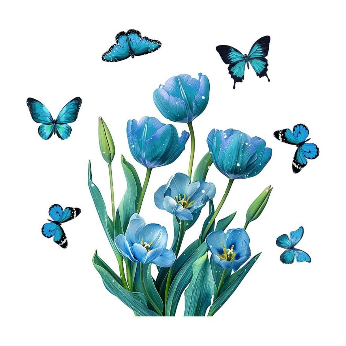 SLYNSHome Clearance Flower Window Clings Wall Decals Peel and Stick ...