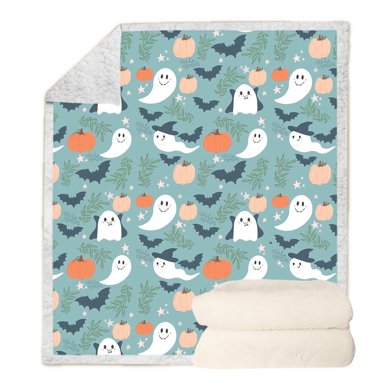 SLYNSHome Halloween Flannel Blanket,39.3x29.5Inch Double Side Soft ...