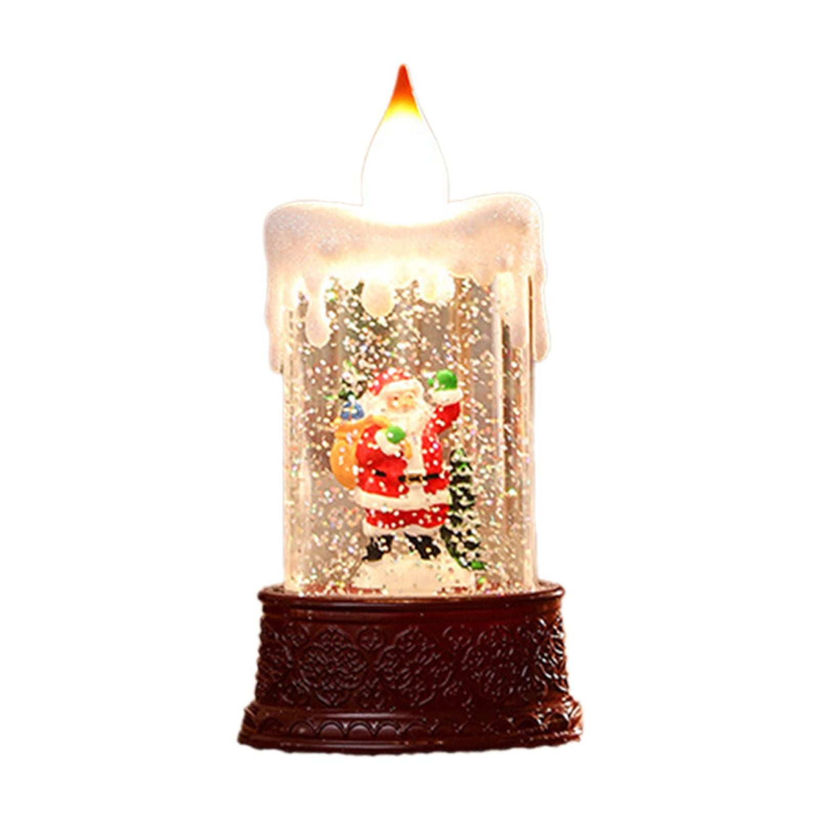 SLYNSHome LED Christmas Flameless Candles Lights,Christmas Snow Globe ...