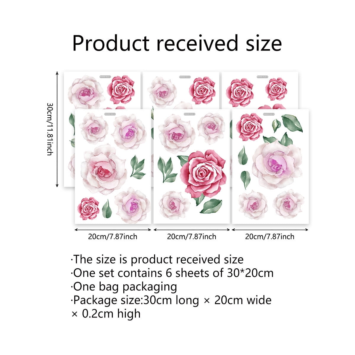 SLYNSHome Clearance Large Flower Wall Decals Peel and Stick Set,Pink ...