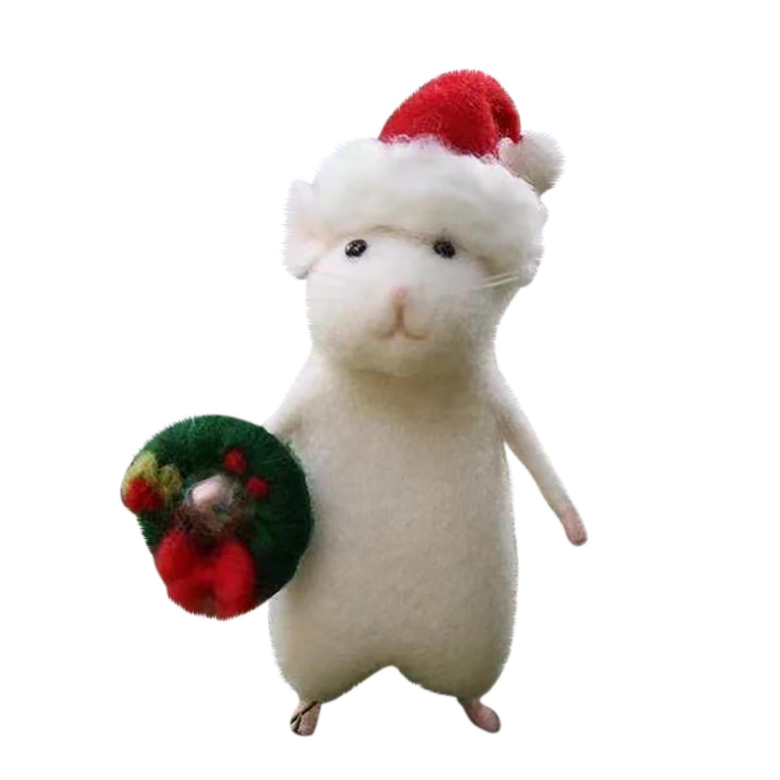 SLYNSHome Clearance Mouse Stuffed Animal,Wool Felted Christmas Mouse ...