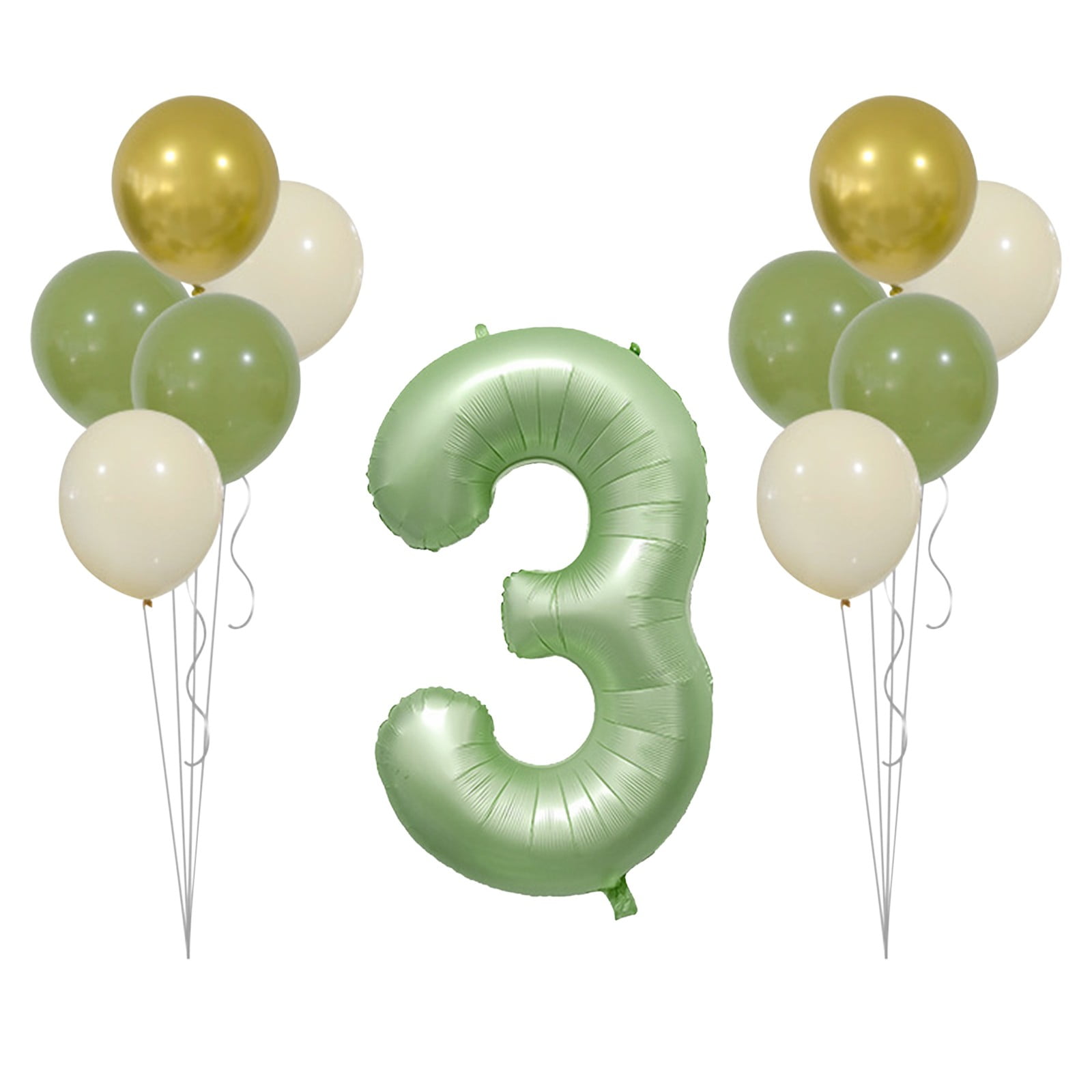 SLYNSHome Number Balloon,Big Green 3 Balloon Number Large Foil Helium ...